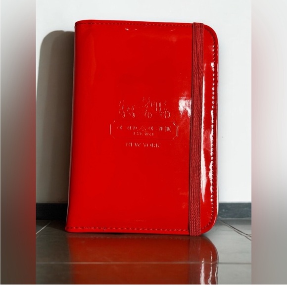Coach | Office | Coach Red Patent Leather Notebook W Notepad Sticky ...